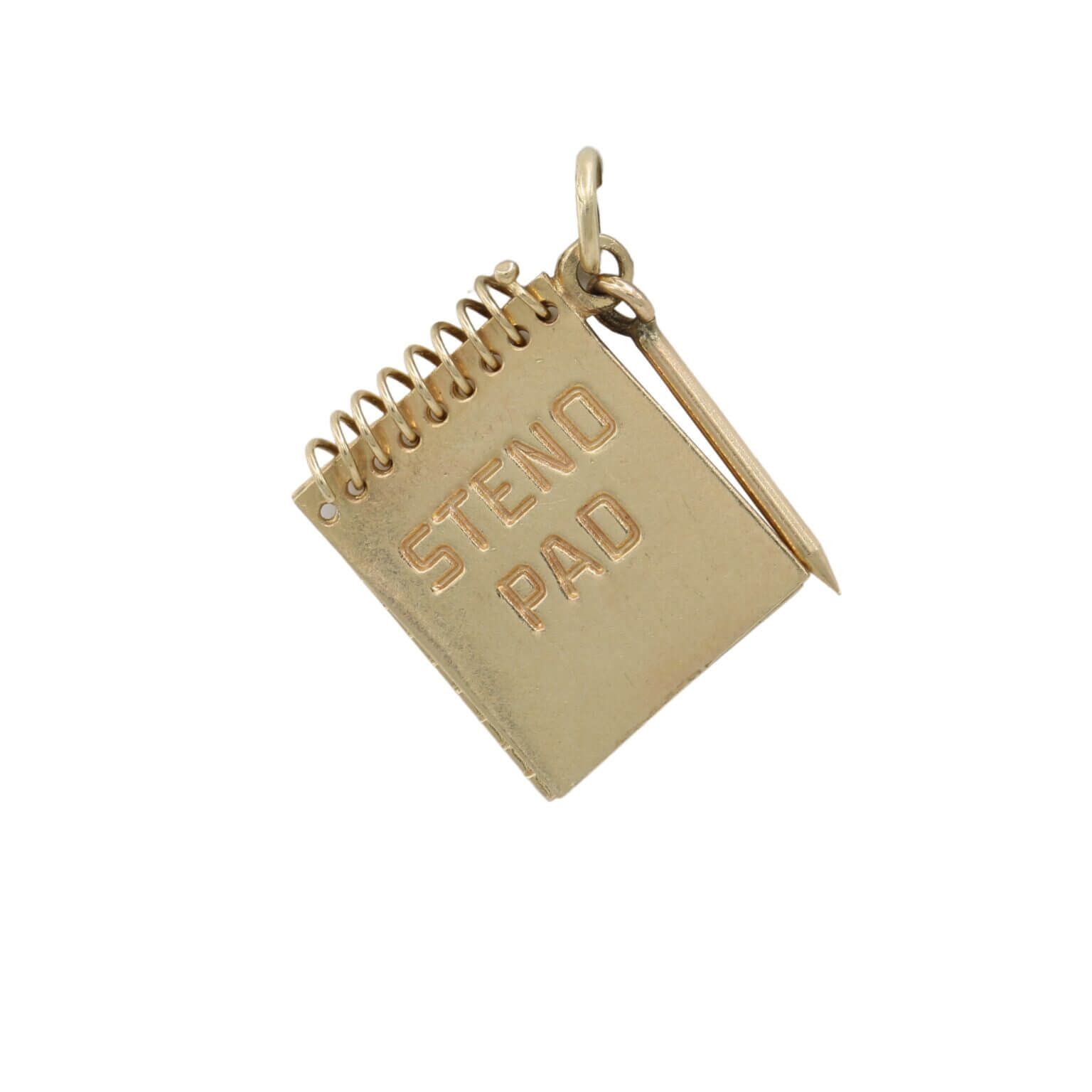 14 Karat Yellow Gold Opening STENO Pad Charm - Lippa's Jewelry