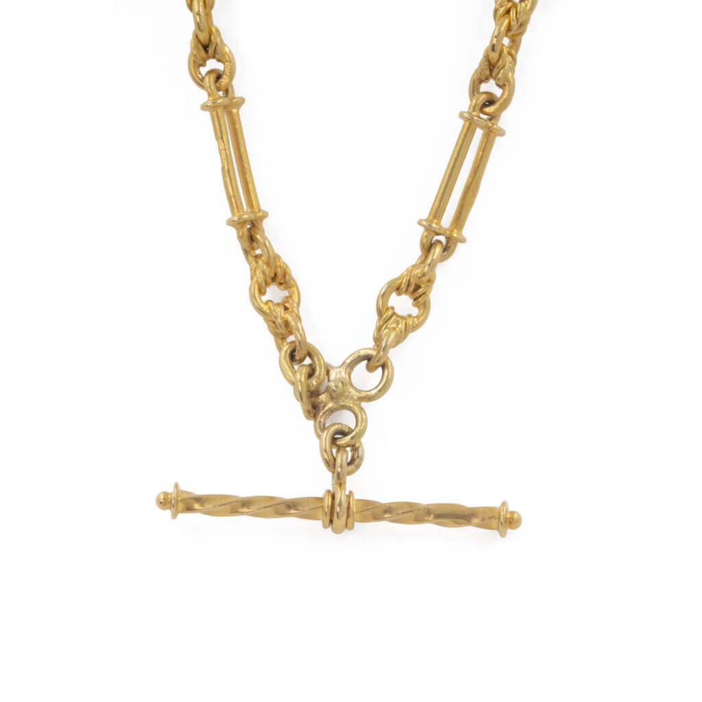 18 Karat Yellow Gold 20" Multi-Shaped Link Chain From Sheffield ...