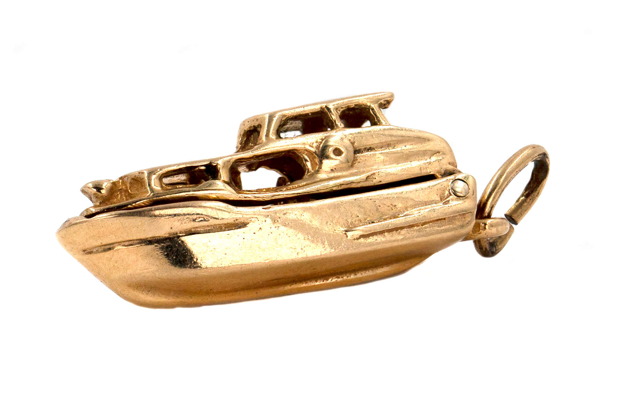 14 Karat Yellow Gold Boat Charm - Lippa's Jewelry