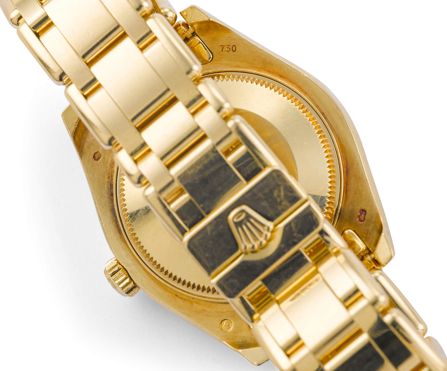 18 Karat Yellow Gold Ladies Rolex Pearlmaster with Diamond Bezel and ...